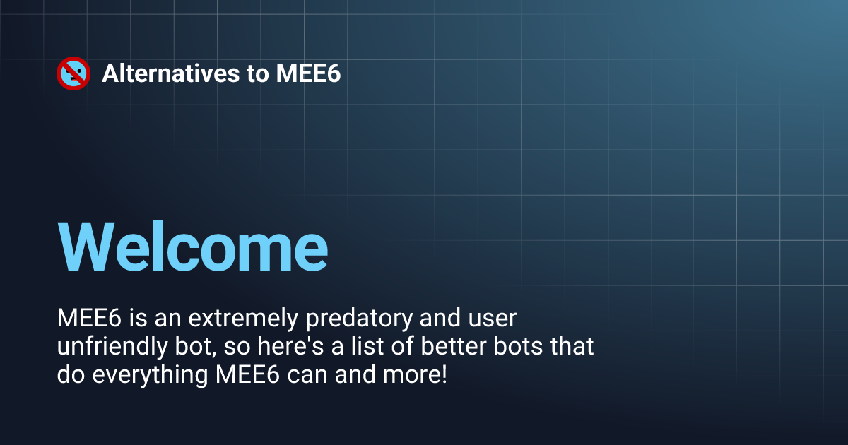 Welcome | Alternatives to MEE6